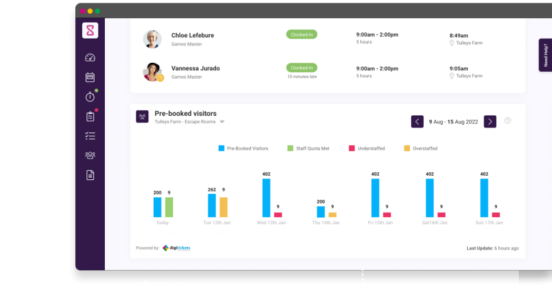 Staff scheduling software for Attractions, Tours and events - Shiftie